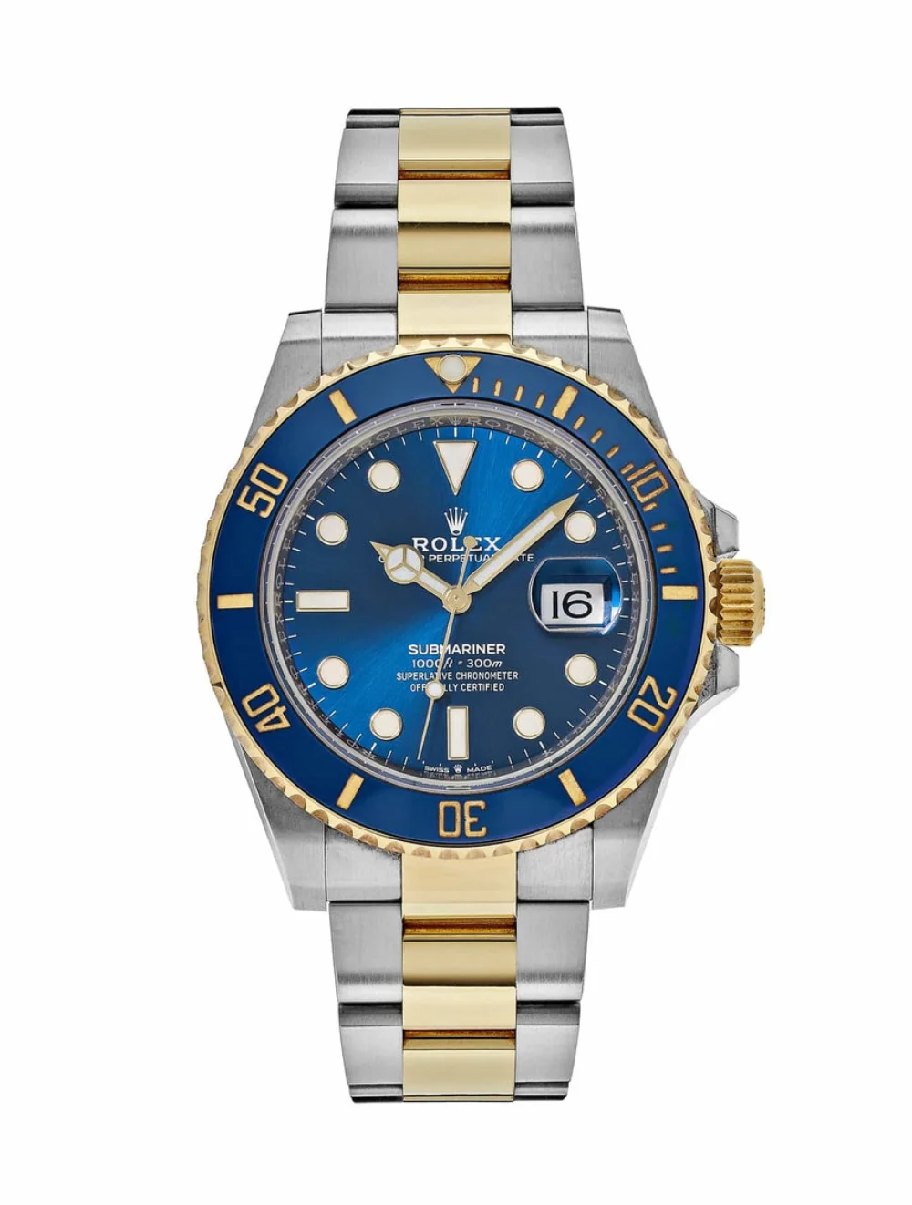 Rolex submariner Date Gold And Silver Tone Blue Dial 41mm Men’s Watch ...