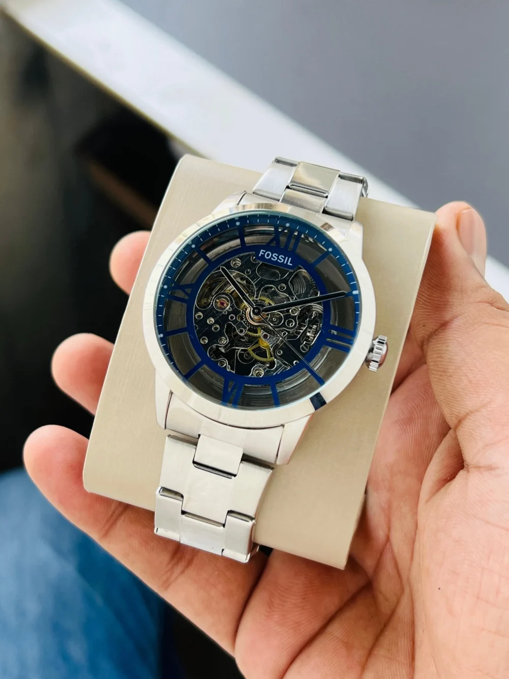 fossil Townsman Automatic Stainless Steel Watch - plsbuy.co.in